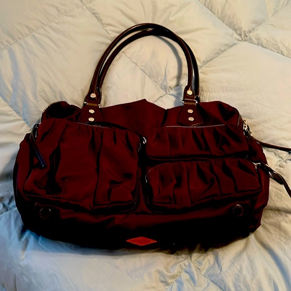 MZ Wallace | Bags | Mz Wallace Kate Bedford Plum Nylon Leather Trim ...